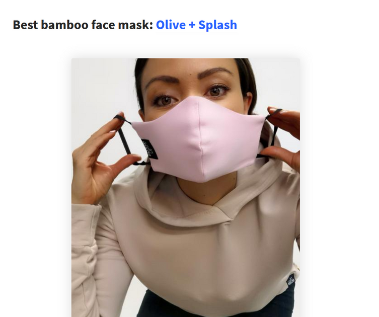 Voted Best Bamboo Face Mask Made in Canada by Cansumer – Olive + Splash
